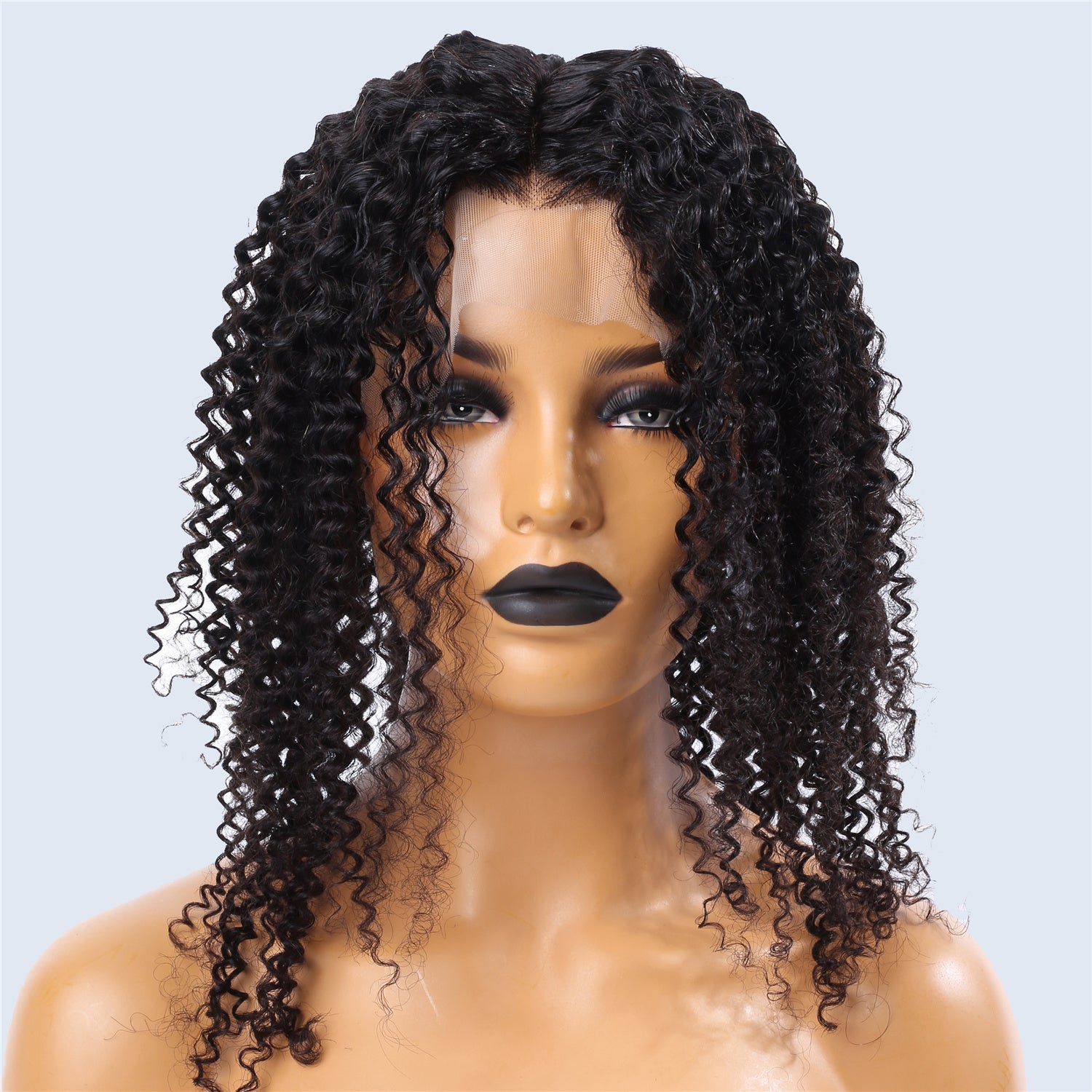 Real Brazilian Hair Full Lace Wig Black Color Curly Style – wigforqueen